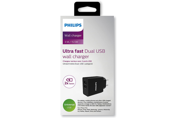 Philips - Ultra Fast Dual Usb Wall Charger | Products - WeStocklots ...