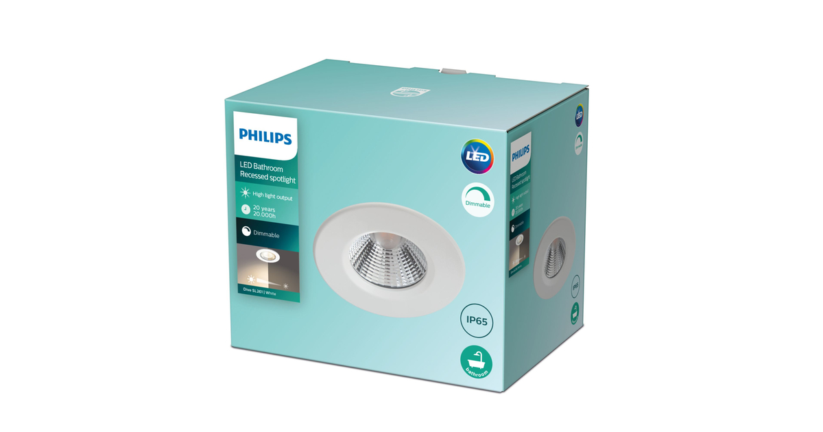 Philips - Led Dimmable Bathroom Recessed Spotlight - White | Products ...
